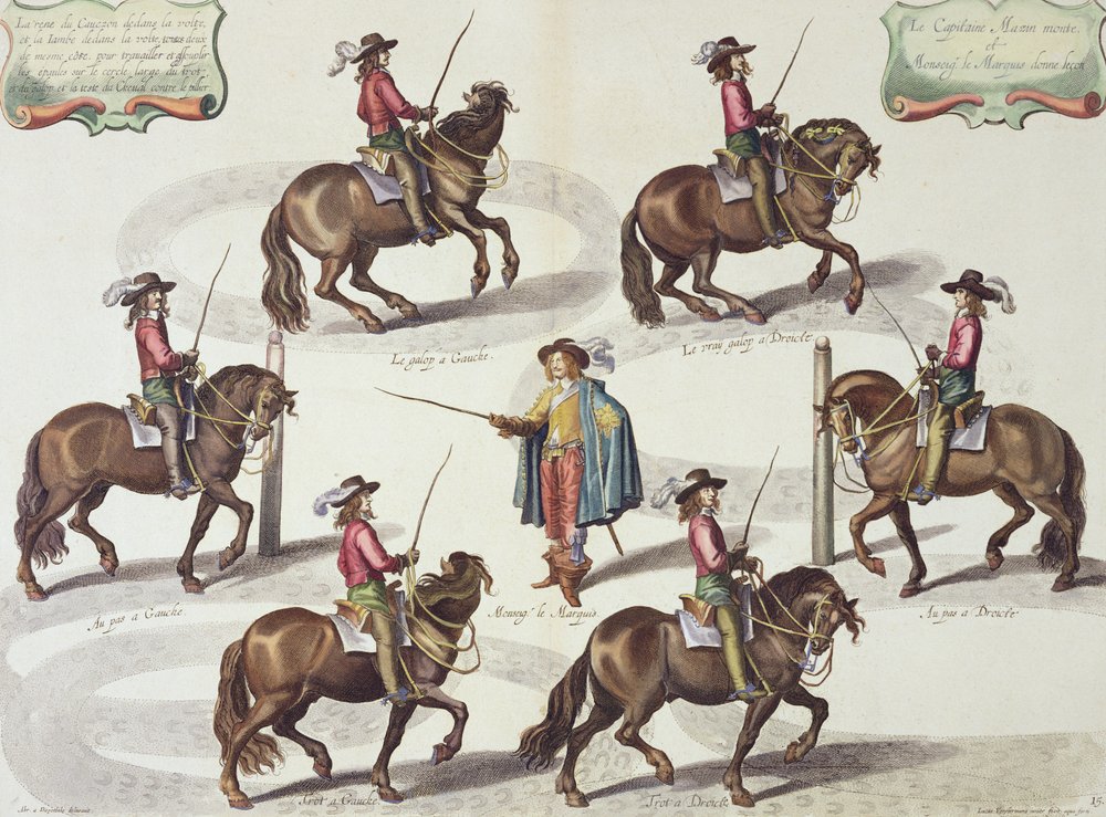 Der Marquis von Newcastle gibt Captain Mazin eine Reitstunde, Tafel 15 ...