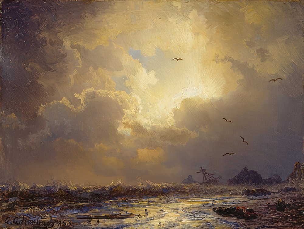 Nach dem Sturm von Andreas Achenbach: Kunstdruck kaufen
