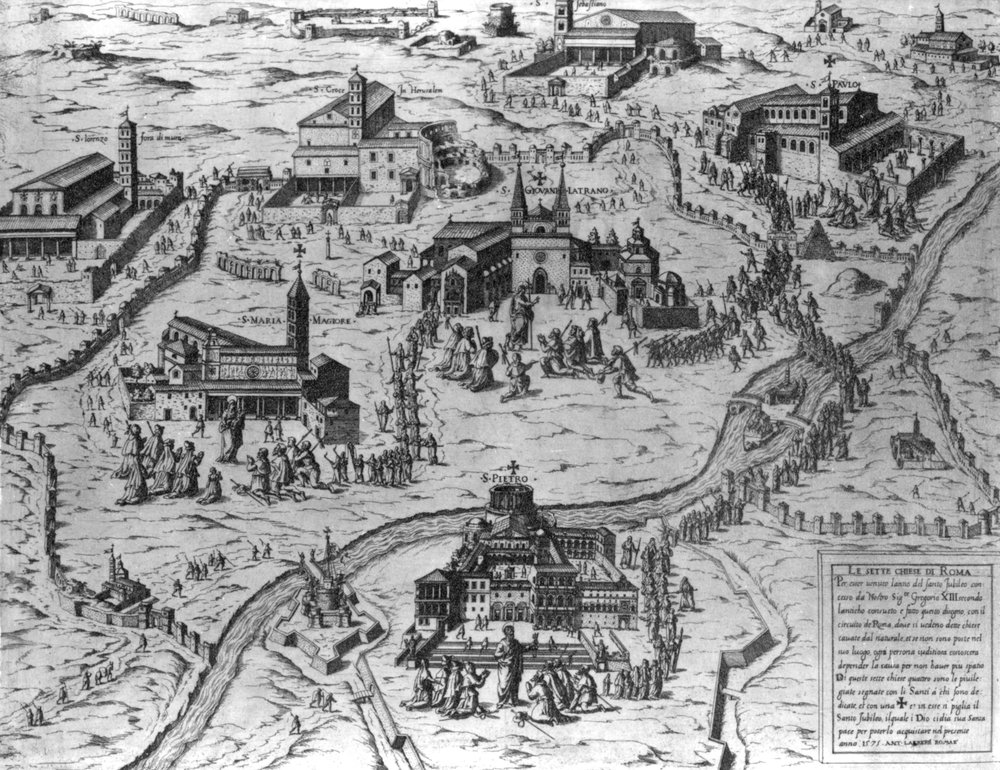 Die Sieben Kirchen von Rom, 1575 von Antonio Lafreri