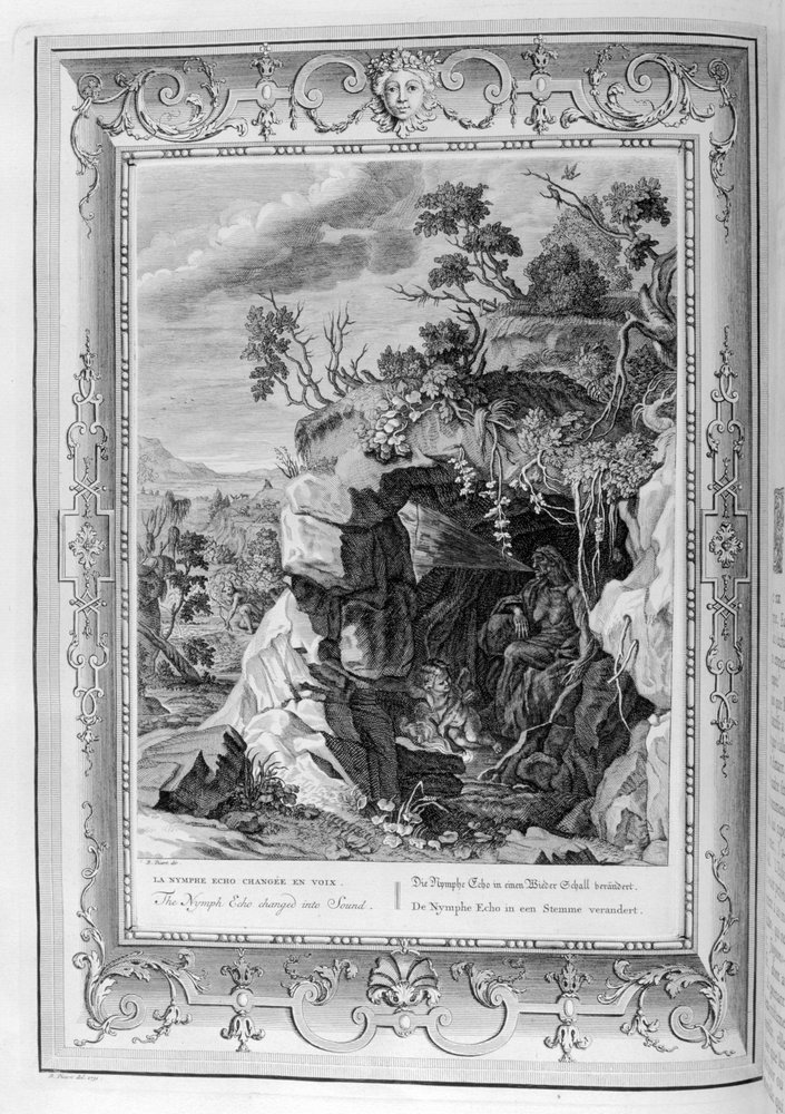 Die Nymphe Echo verwandelt sich in Klang, 1733