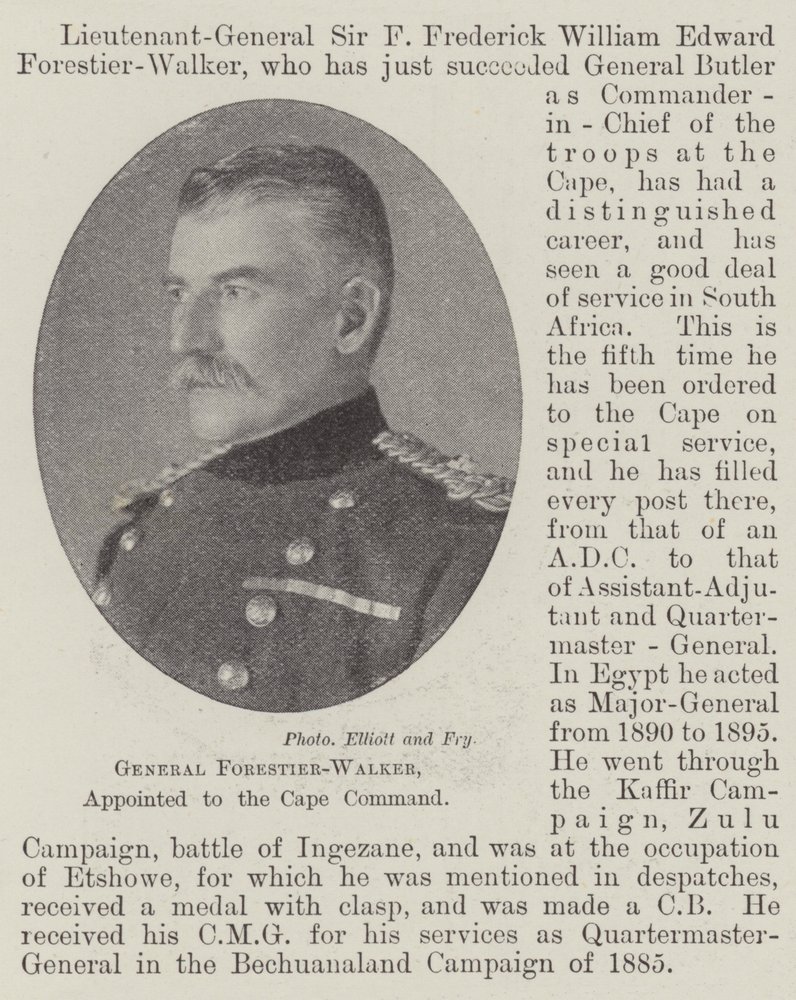 General Forestier-Walker, zum Kap-Kommando ernannt