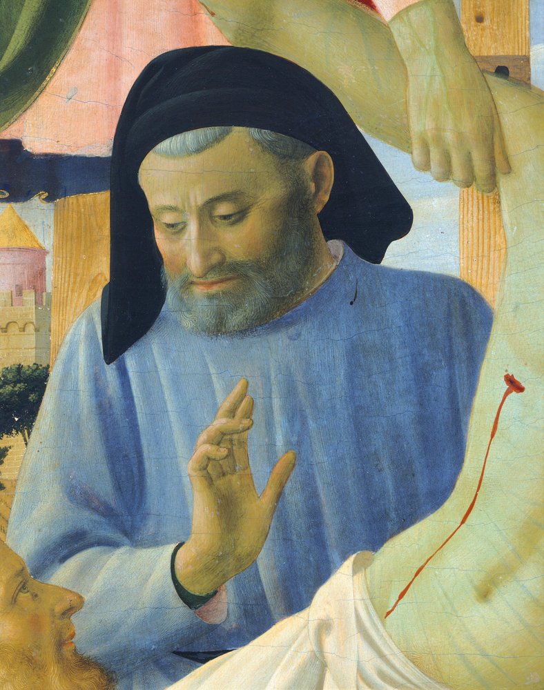 Architekt Michelozzo, Detail aus Die Kreuzabnahme oder der Altar der Heiligen Dreifaltigkeit, um ...