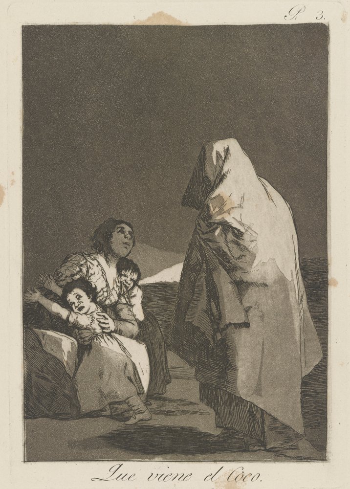 Que viene el loco. (Hier kommt der Bogey-Mann), pl. 3 aus der Serie Los caprichos