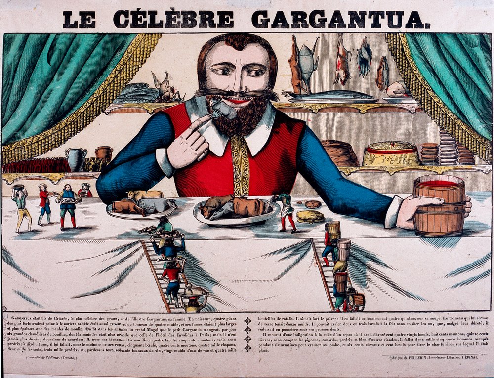 Der berühmte Gargantua, Charakter aus den Romanen von François Rabelais ...