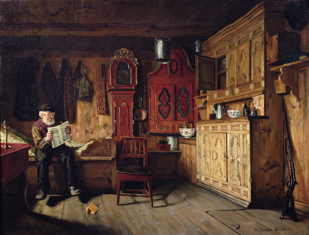 Zeitung 'Verdens Gang' von Gustav Wentzel: Kunstdruck