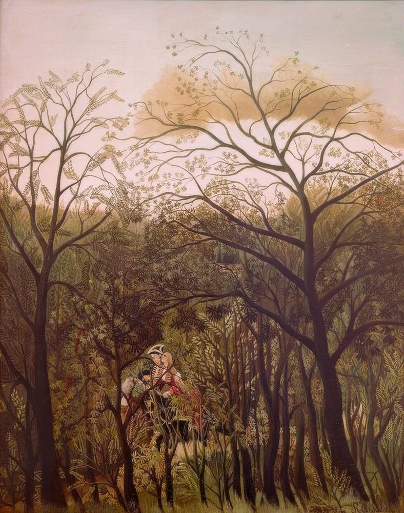Rendezvous im Wald von Henri Rousseau: Kunstdruck kaufen