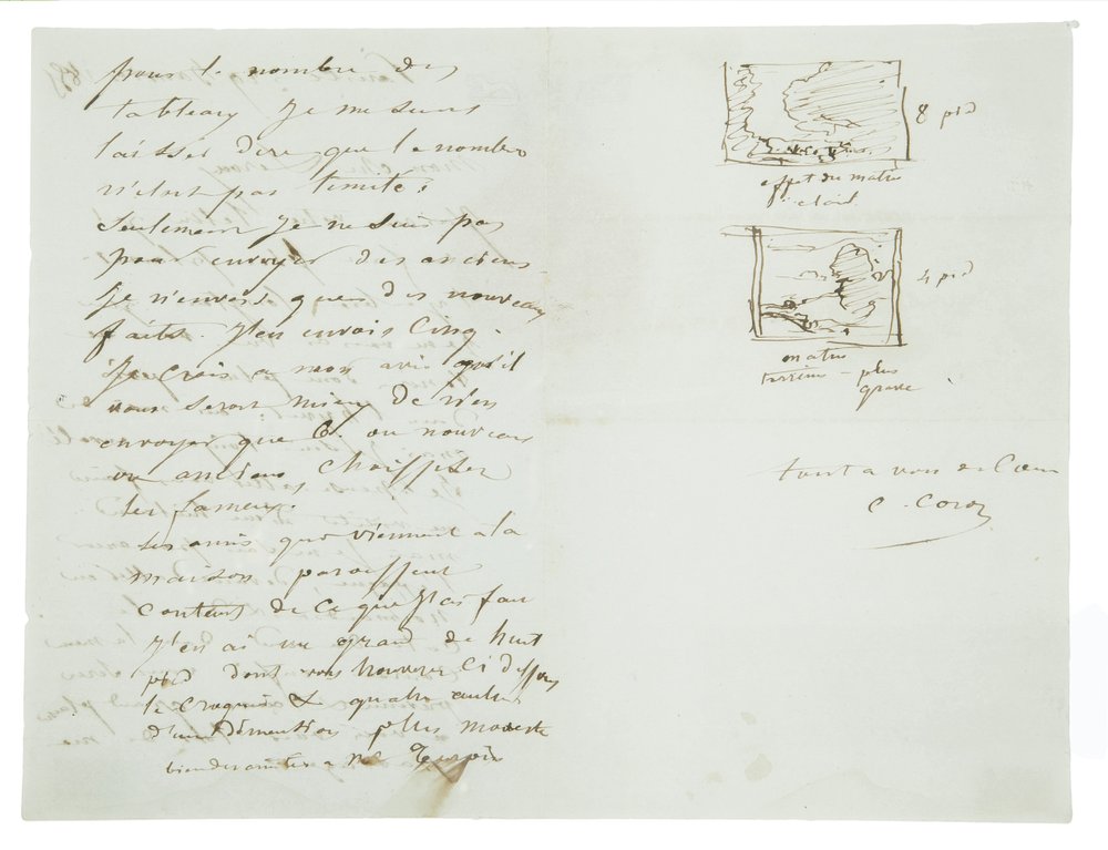 Autographenbrief an den Landschaftsmaler und Politiker Charles Le Roux ...