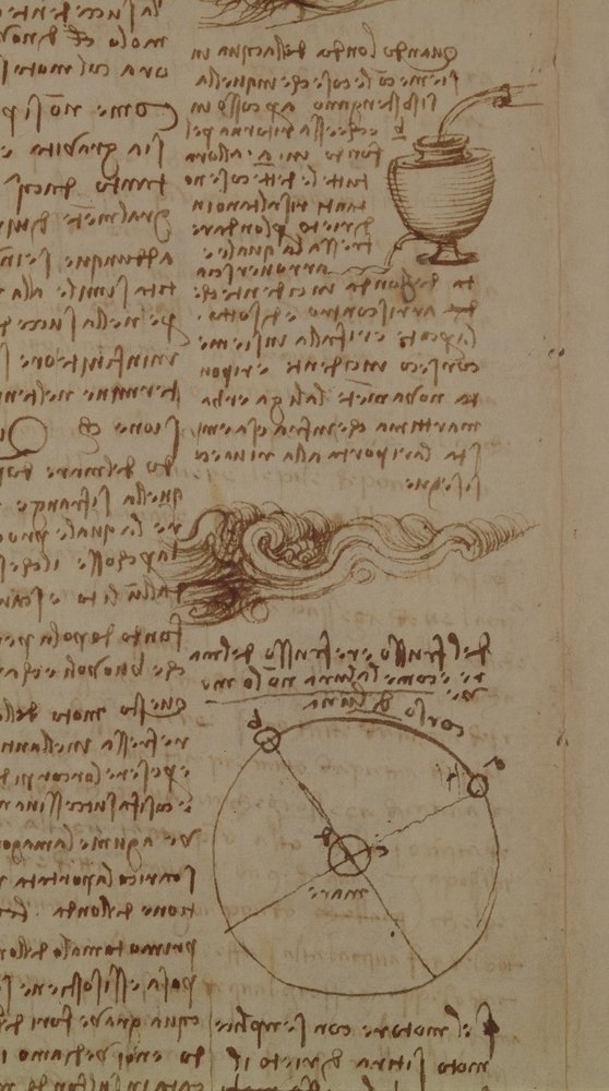 Wissenschaftliche Diagramme, aus dem Codex Leicester, 1508-12 (Detail)
