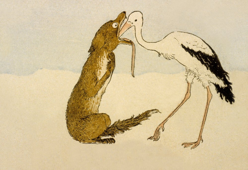 La Fontaines Fabel 'Der Wolf und der Storch', 1888