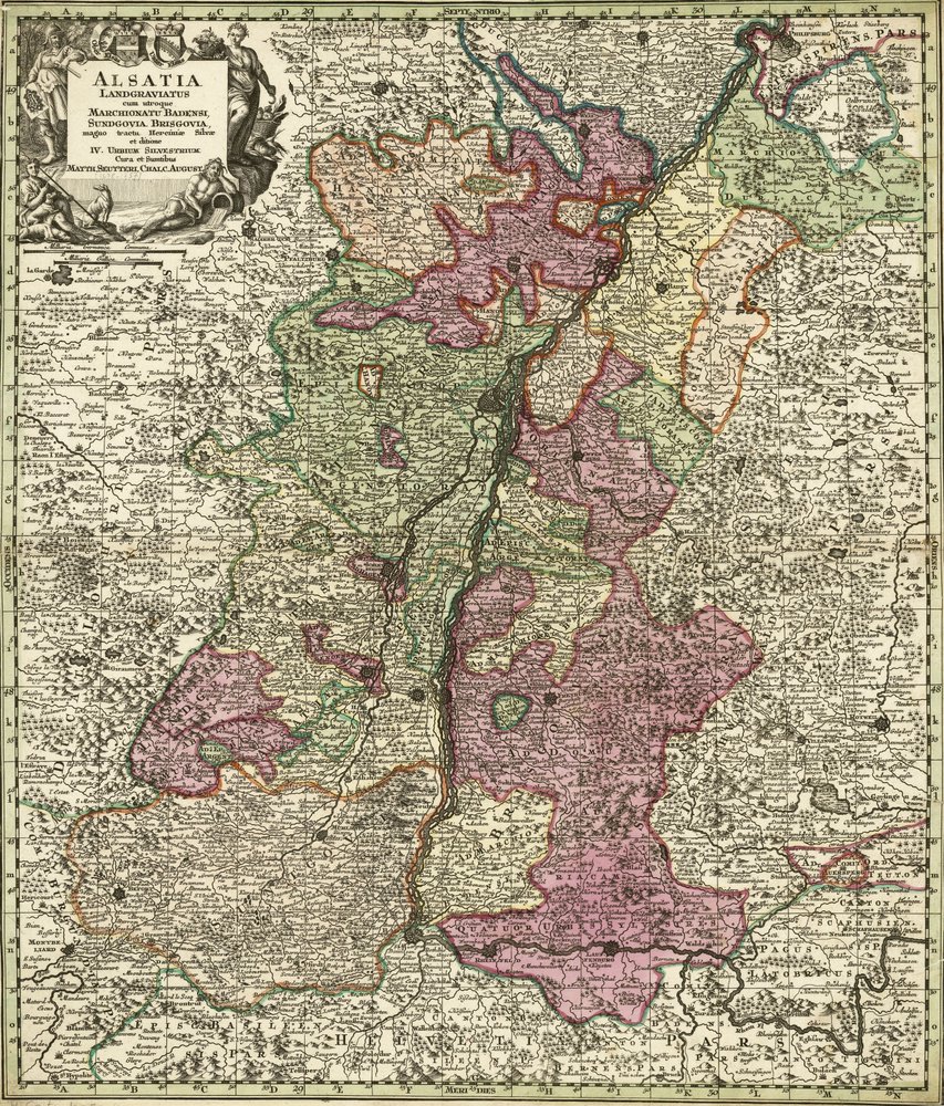 Elsass, Baden, Sundgau und Breisgau Karte