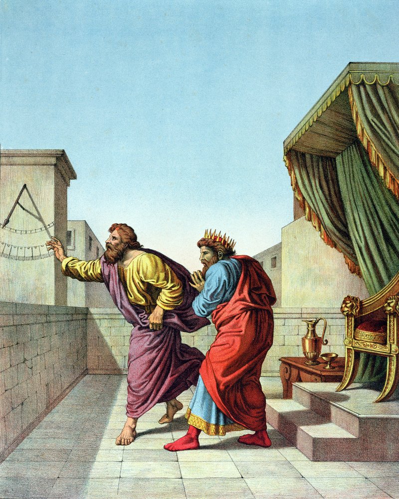 König Hiskia erhält ein Zeichen von Gott durch Jesaja, dass er noch 15 ...