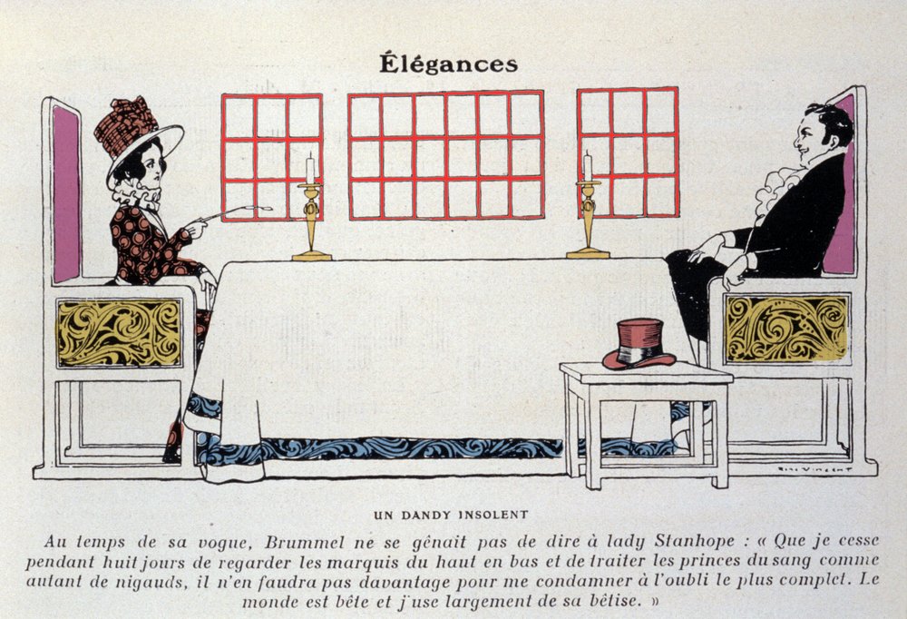 Darstellung von Beau Brummell (George Bryan Brummell) (1778-1840) am ...