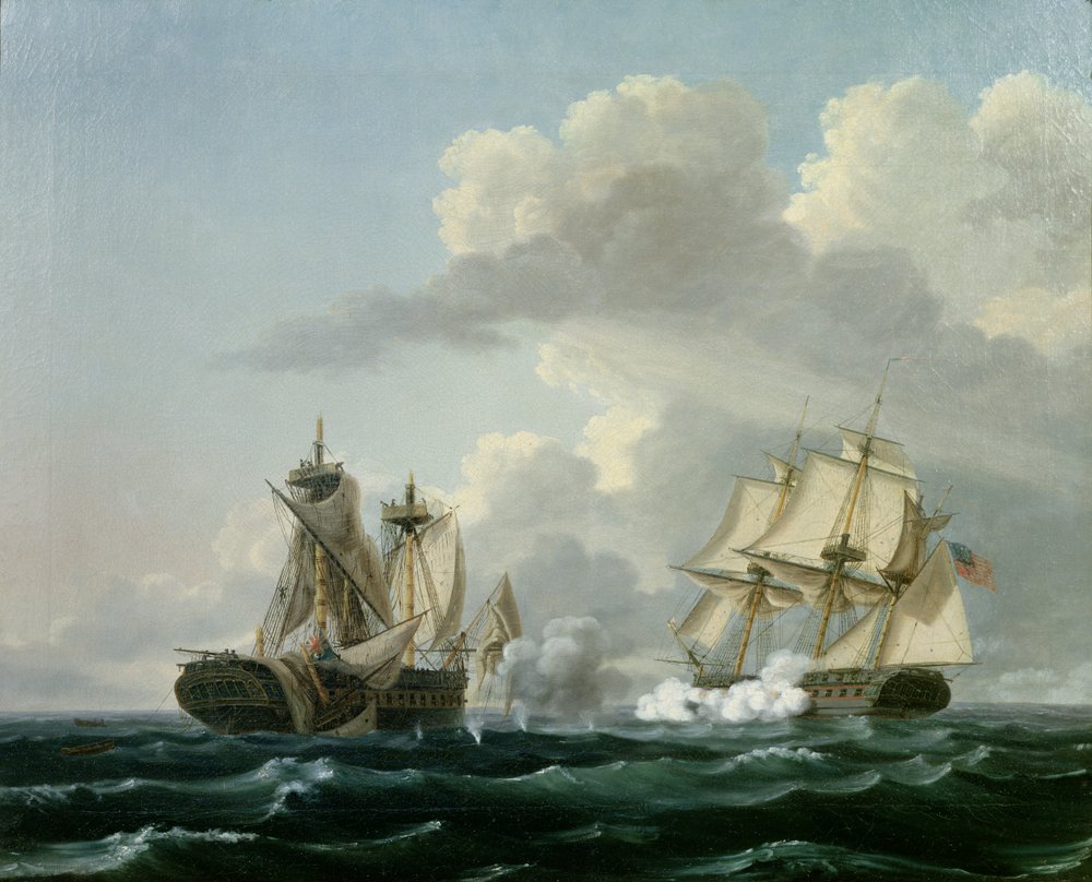 Die USS United States und die HMS Macedonian am 25. Oktober 1812