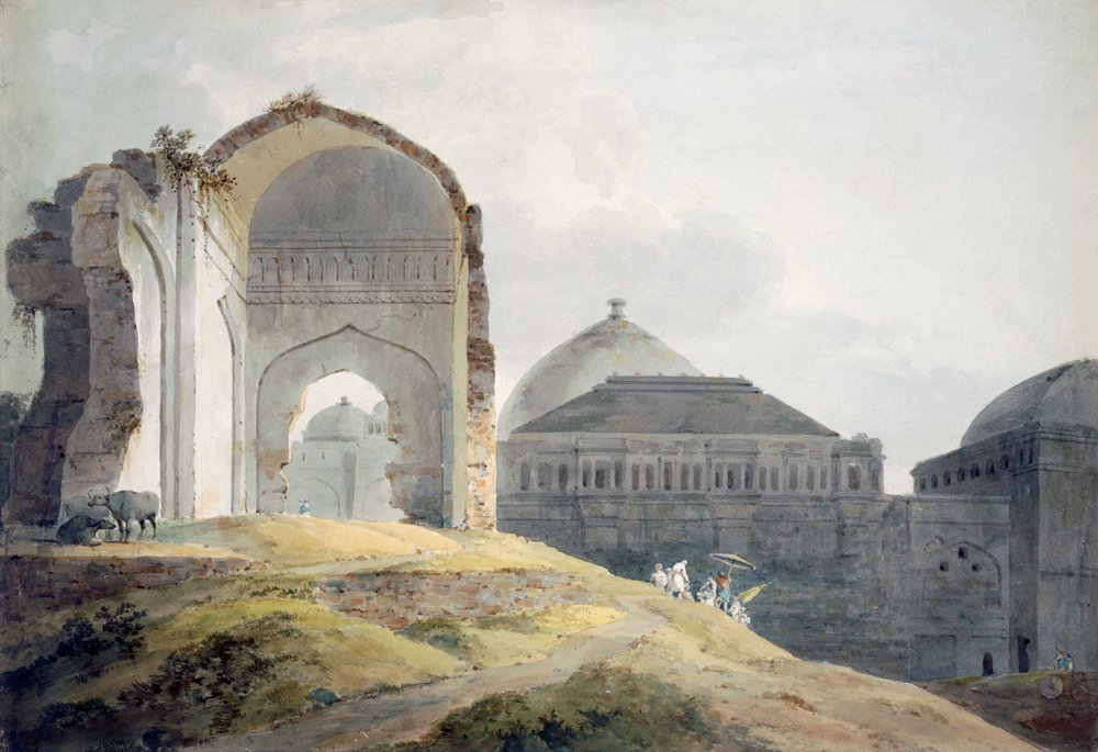 Ruinen des Palastes von Madra von Thomas Daniell: Kunstdruck