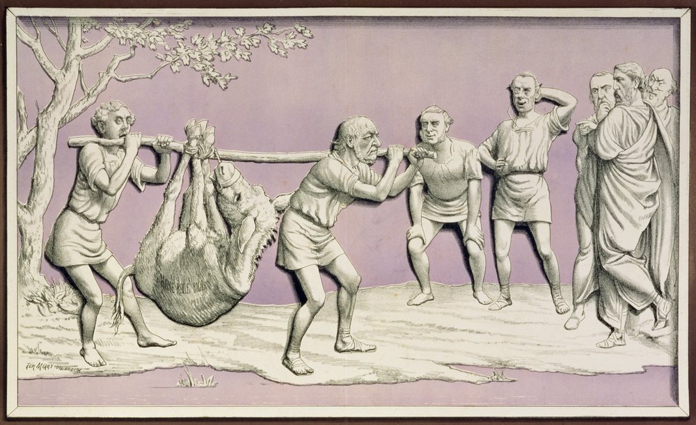 Der alte Mann und sein Esel, oder wie sie das Home Rule Bill trugen, aus 'St. Stephen's Review ...