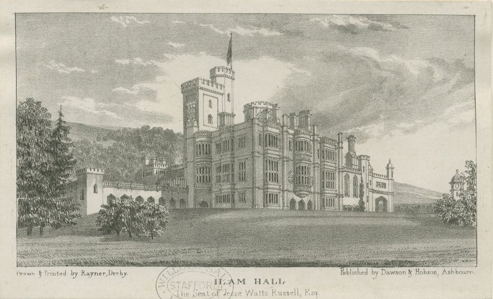 Ilam Hall (Lithographie) von Unbekannt: Kunstdruck kaufen