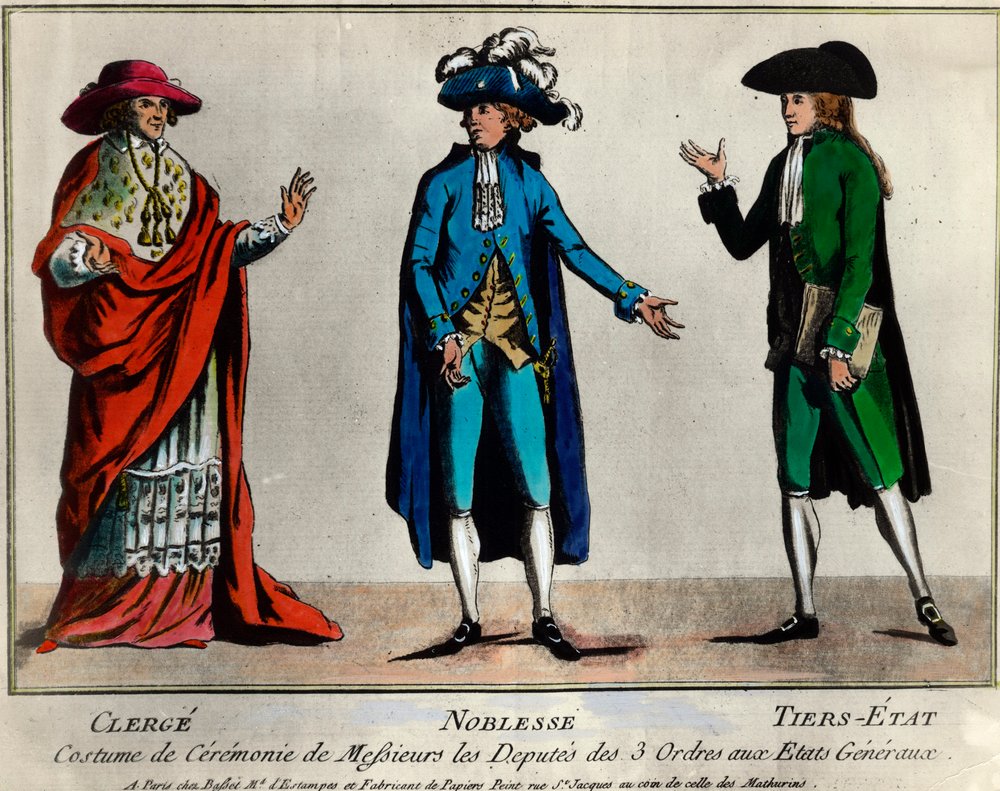 Französische Revolution: Darstellung der Deputierten der drei Stände in den Generalständen in ...