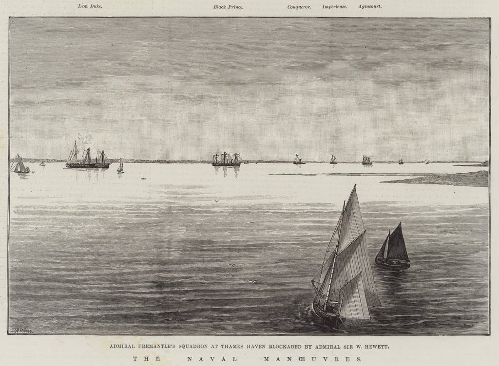 Die Marine-Manöver von Warry: hochwertiger Kunstdruck