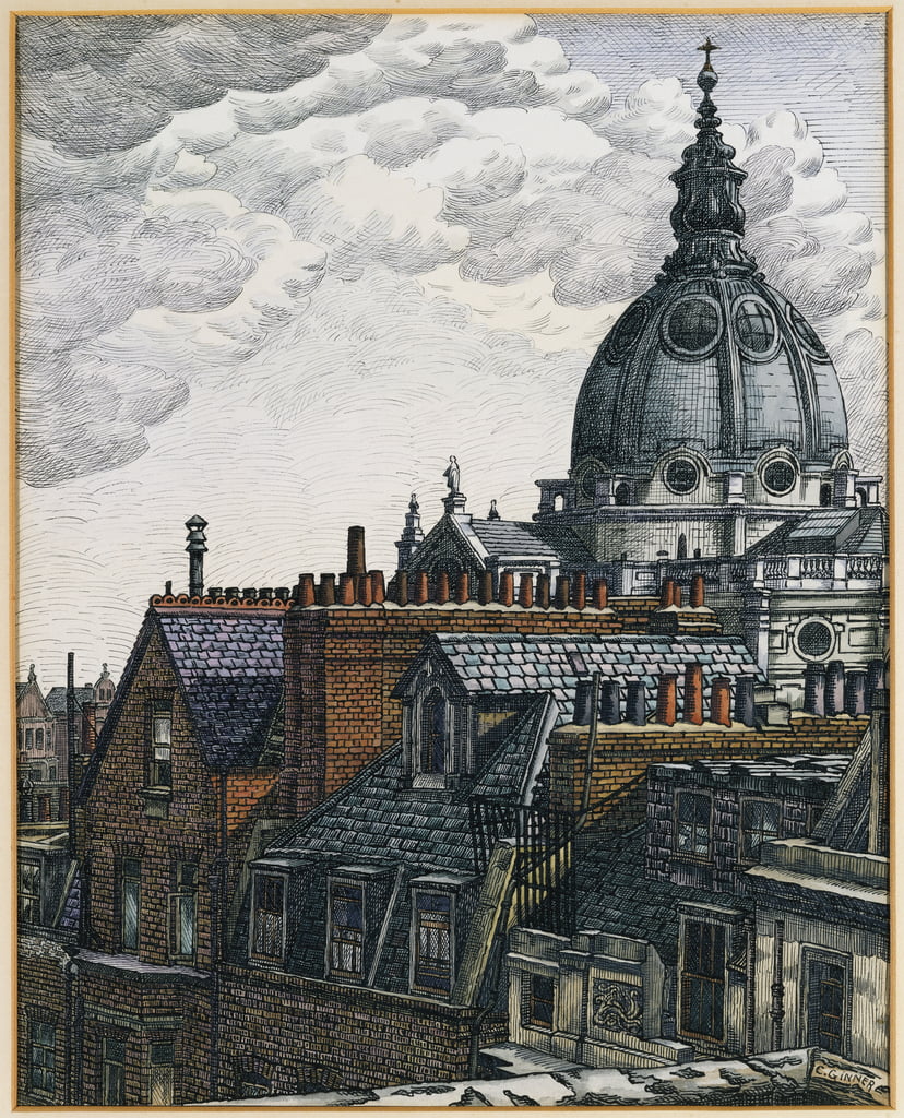 Die Kuppel, Brompton Oratory von Charles Ginner: Kunstdruck
