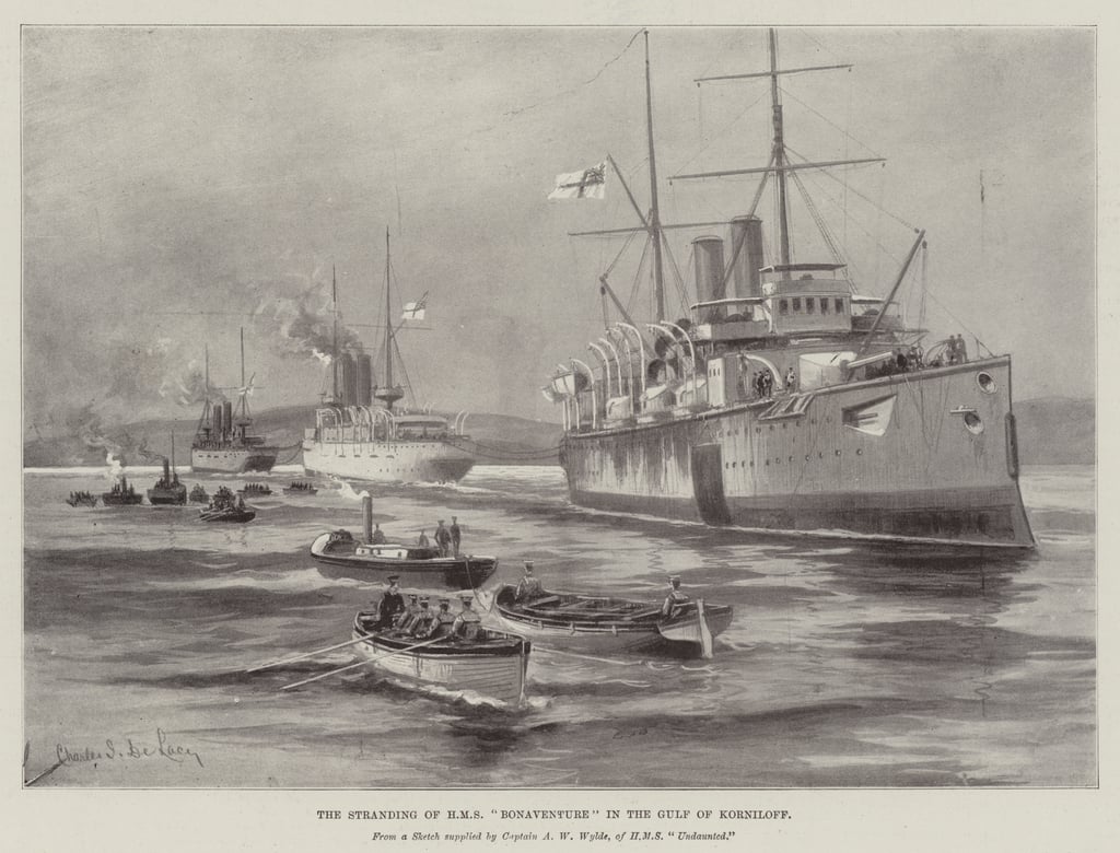 Die Strandung von HMS Bonaventure im Golf von Kornilow