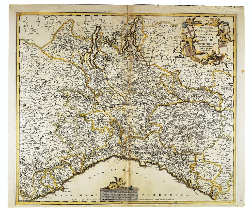 Republik Genua, Herzogtum Mailand, Parma und Monferrato, Karte von Frederik de Wit, Amsterdam ...