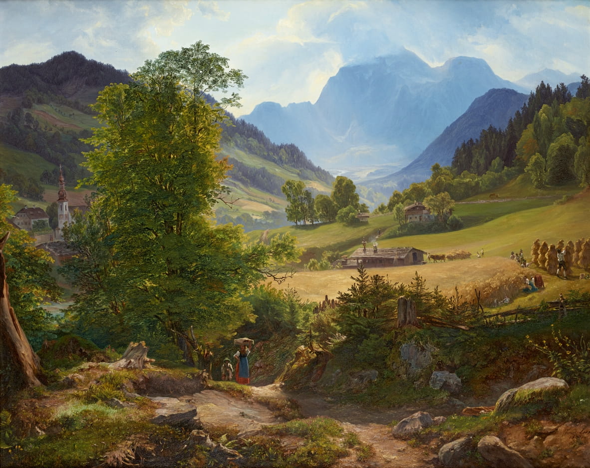 Die Ramsau bei Berchtesgaden von Friedrich Loos: Kunstdruck