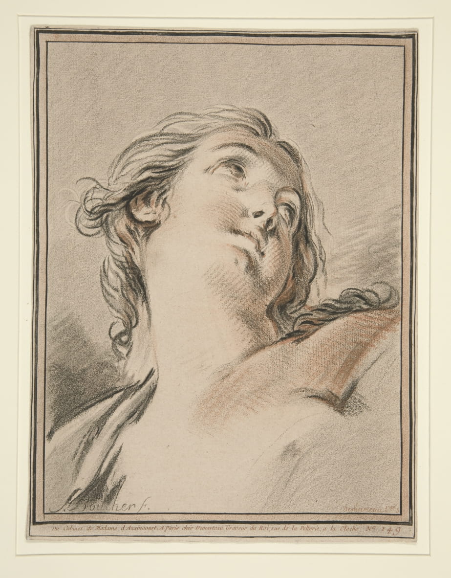 Kopf einer Frau von Gilles Demarteau: Kunstdruck kaufen