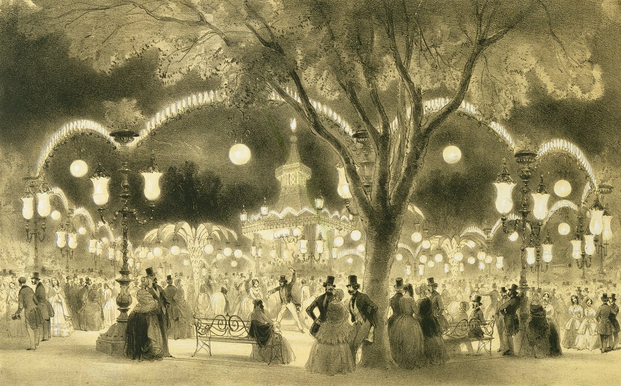 Der Mabile-Ball, Die Champs Elysees, veröffentlicht von Auguste Bry