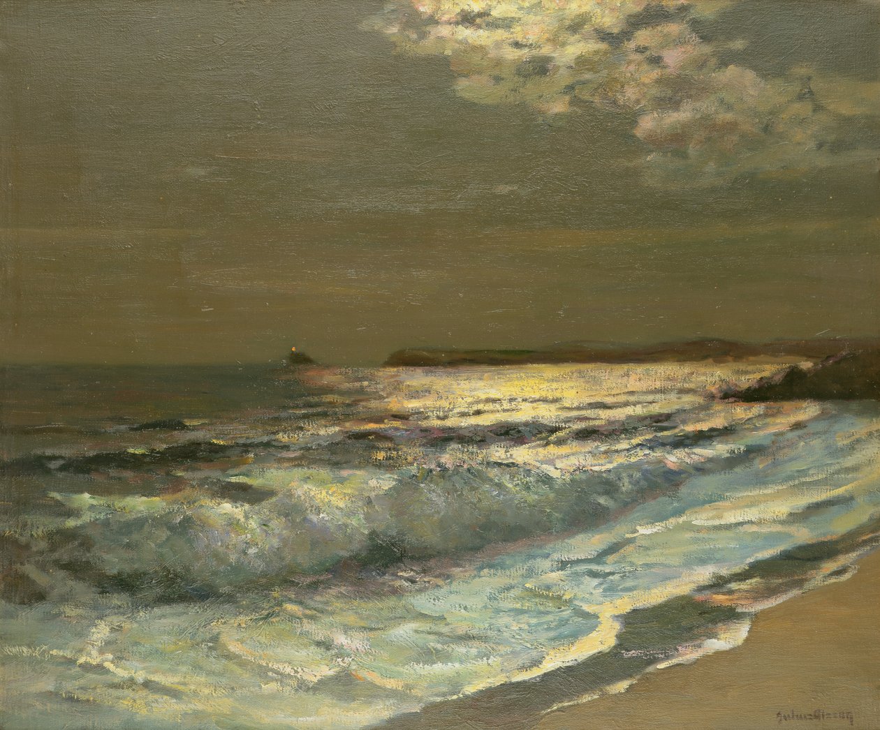 Die mondbeschienene brechende Welle von Albert Julius Olsson