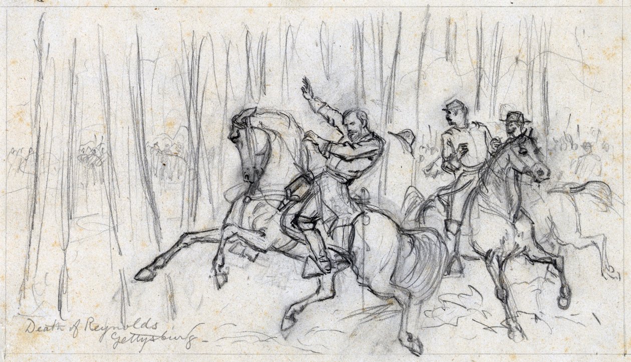 Tod von Reynolds in Gettysburg 1863 von Alfred Rudolph Waud