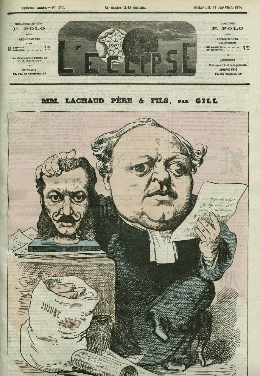 Karikatur von Charles Lachaud (1817-1882), französischer Jurist. Cover ...