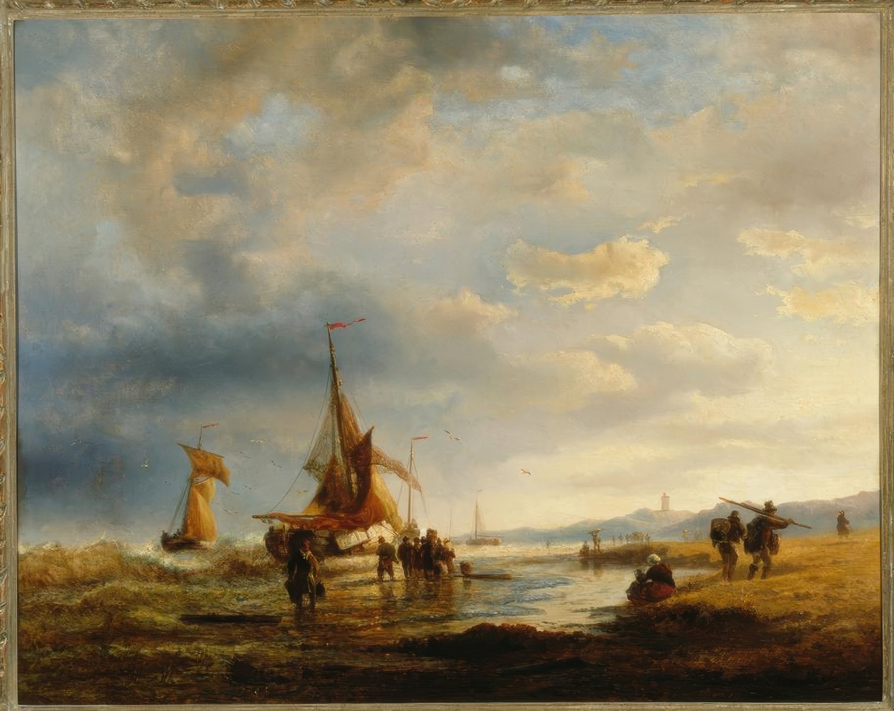 Fischer am Strand von Andreas Achenbach: Kunstdruck kaufen