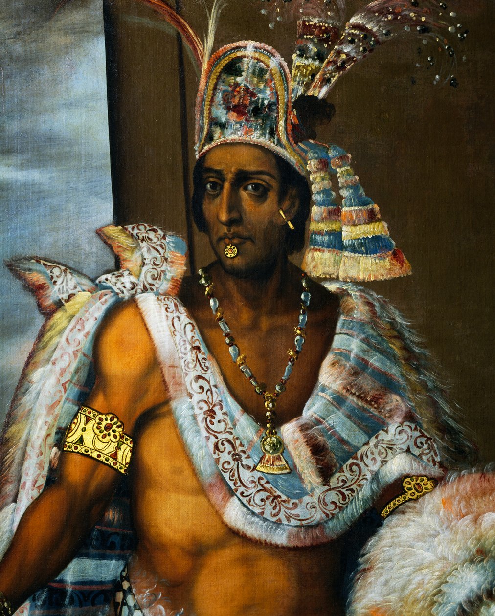 Porträt von Montezuma II Tecnochtitlan (ca. 1466-1520), letzter König ...