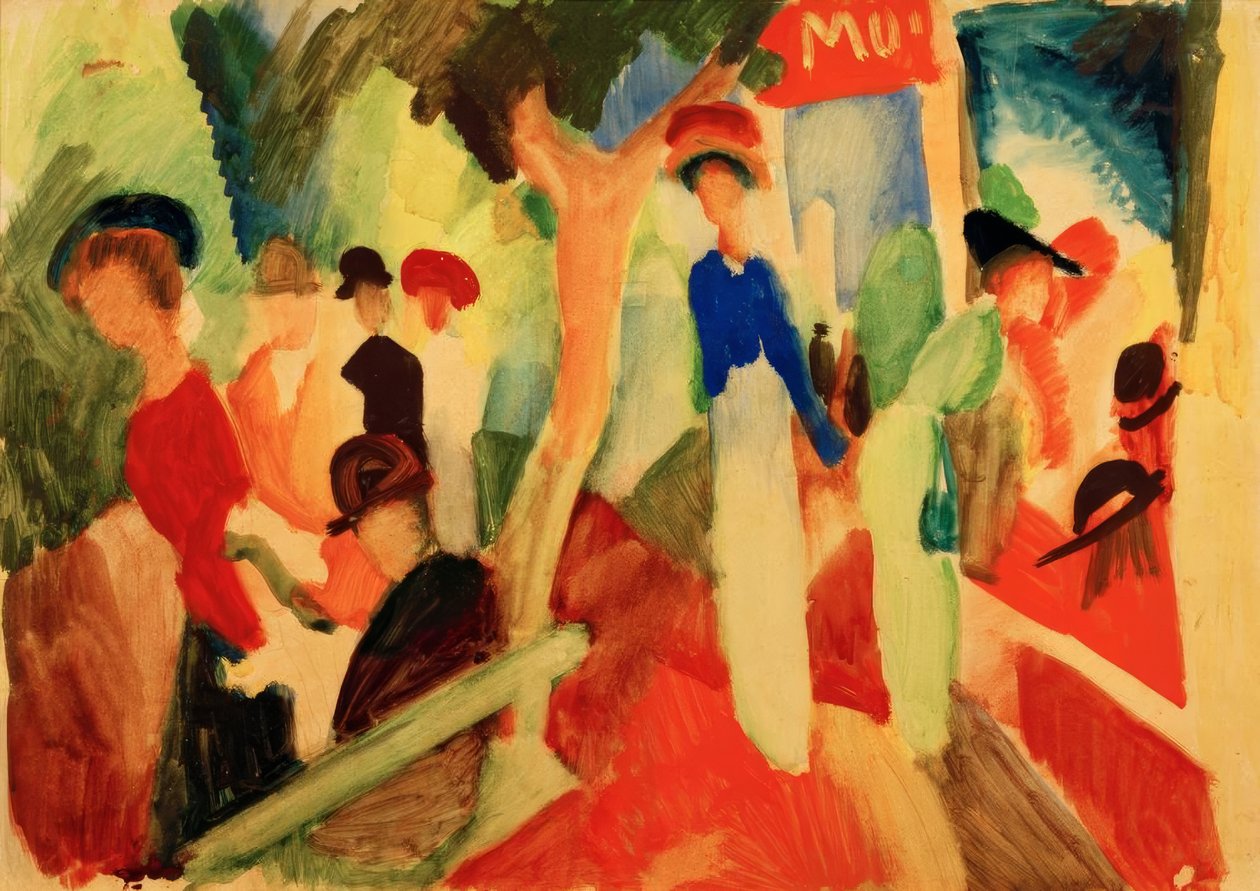 Hutladen an der Promenade von August Macke: Kunstdruck
