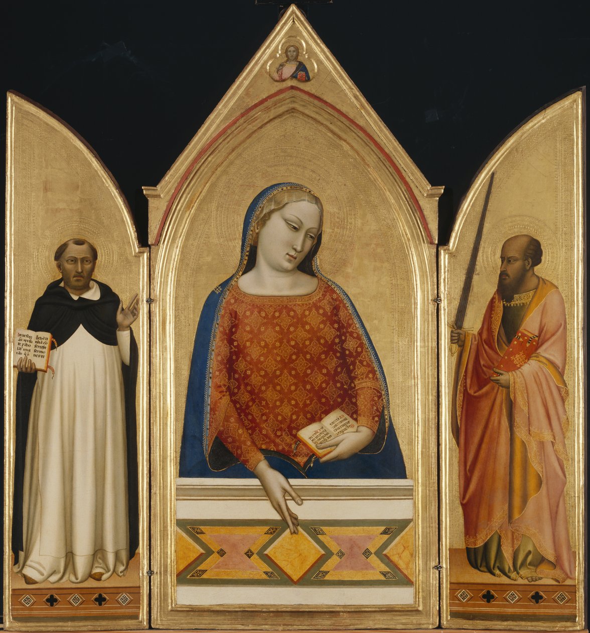 Die Jungfrau Maria mit den Heiligen Thomas von Aquin und Paulus, ca. 1335