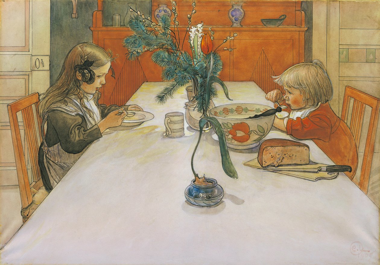 Das Abendessen von Carl Larsson: hochwertiger Kunstdruck