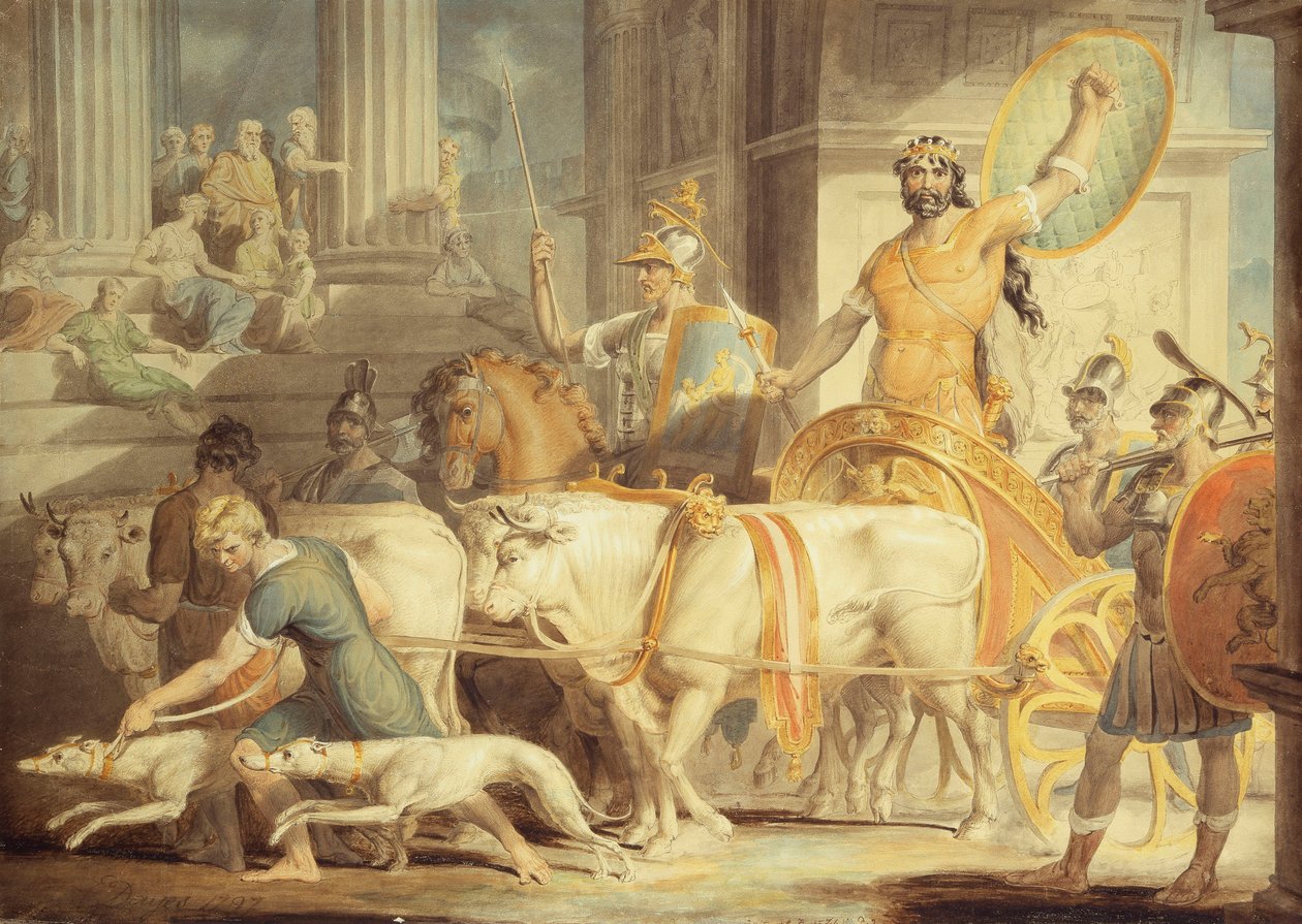 Lykurg betritt Athen; und Theseus' Annäherung an Athen