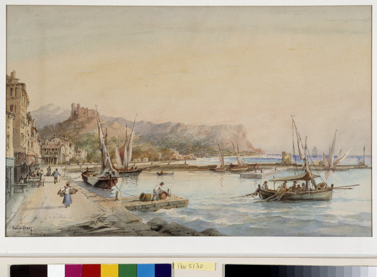 Ansicht des Hafens von Cassis von Emile Henry: Kunstdruck