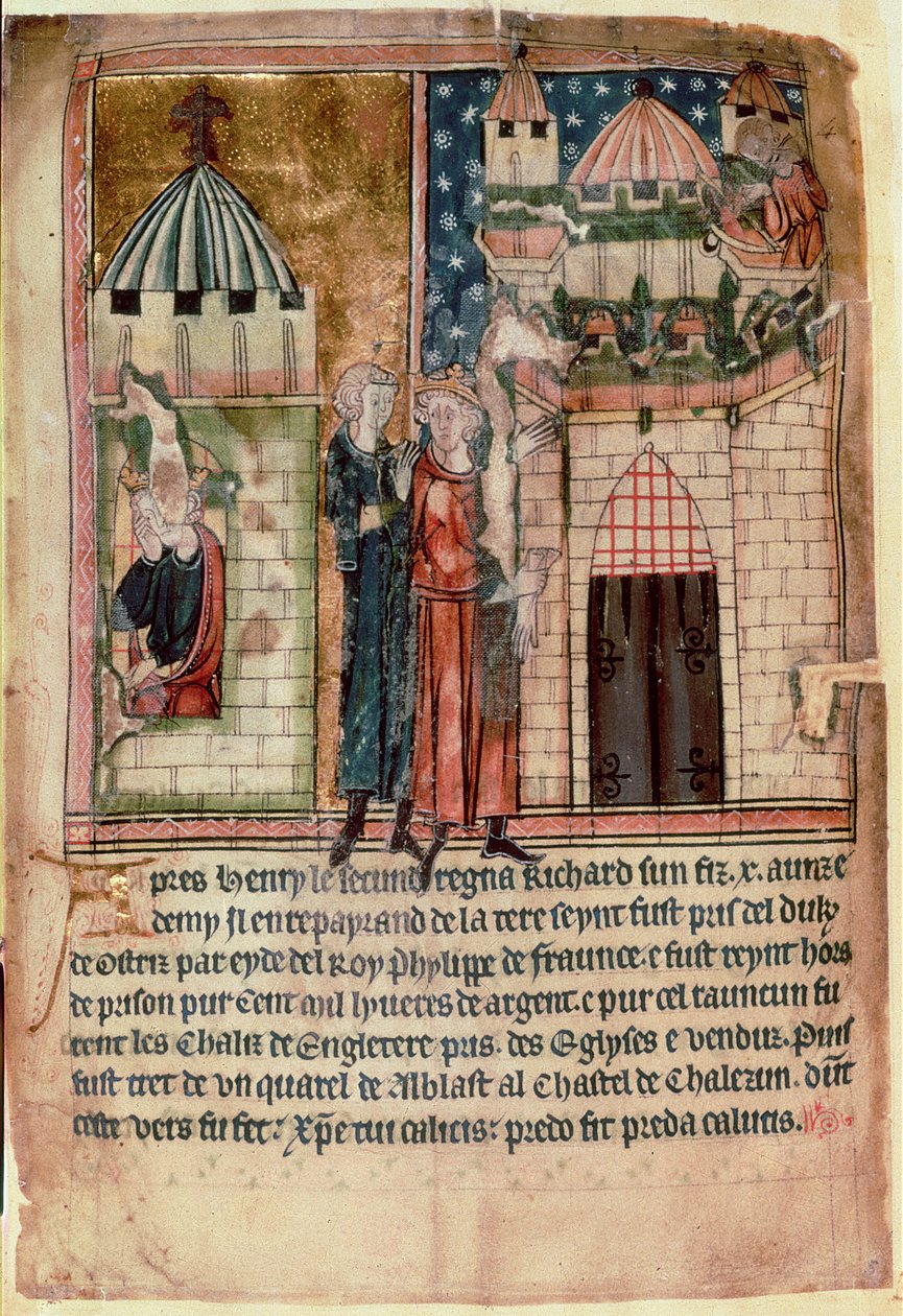 Zwei Szenen aus dem Leben von Richard I., aus 'Dekrete der Könige von ...