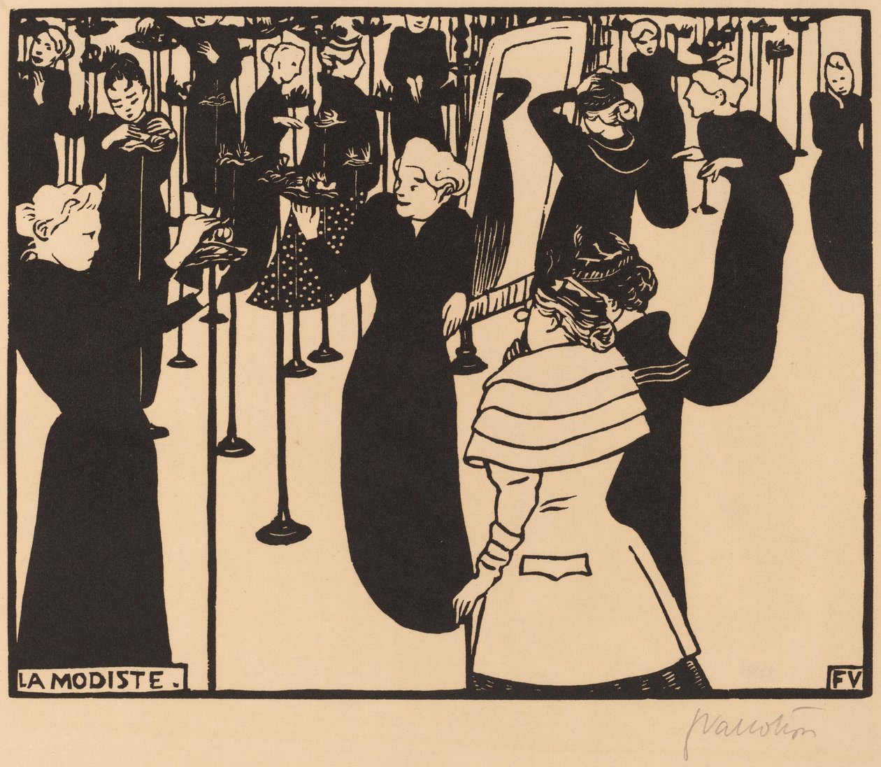 La Modiste (Die Modistin) von Félix Vallotton: Kunstdruck