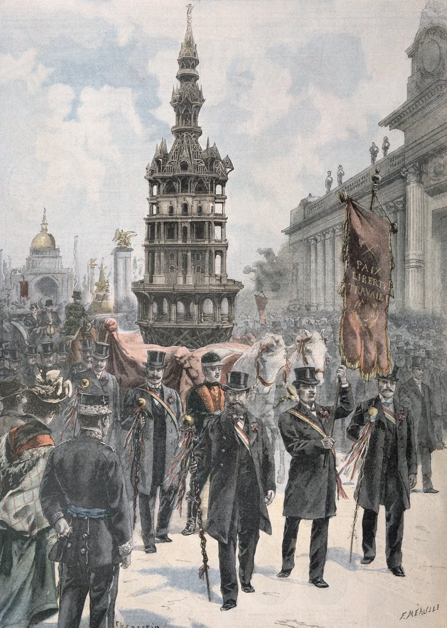 Parade des Meisterwerks der Zimmerleute vor dem Grand Palais ...