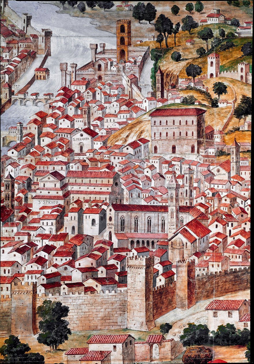Pianta della Catena. Detail einer Karte der Stadt Florenz, genannt ...