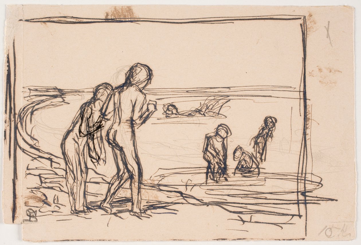 Badende Kinder am Strand von Fritz Syberg: Kunstdruck