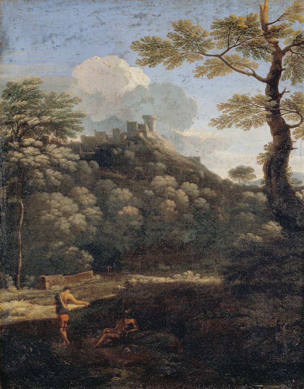 Ein Schloss im Wald von Gaspard Poussin Dughet: Kunstdruck