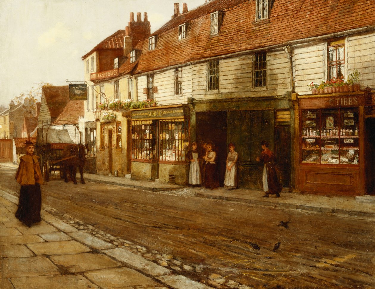 Eltham High Street von George Elgar Hicks: Kunstdruck