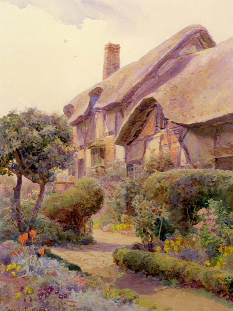 Anne Hathaways Cottage von George Samuel Elgood: Kunstdruck
