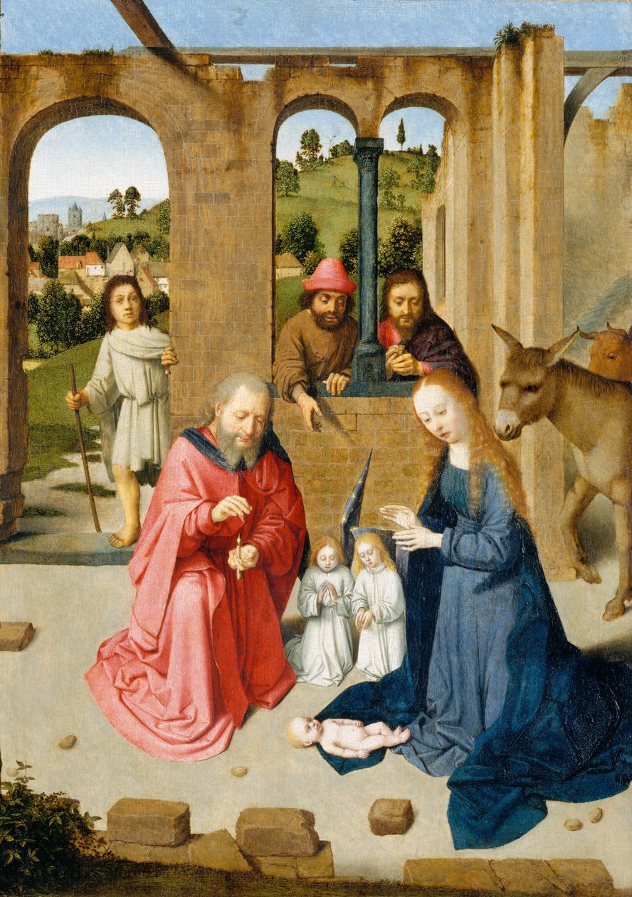 Die Geburt Christi, ca. 1482 von Gerard David: Kunstdruck