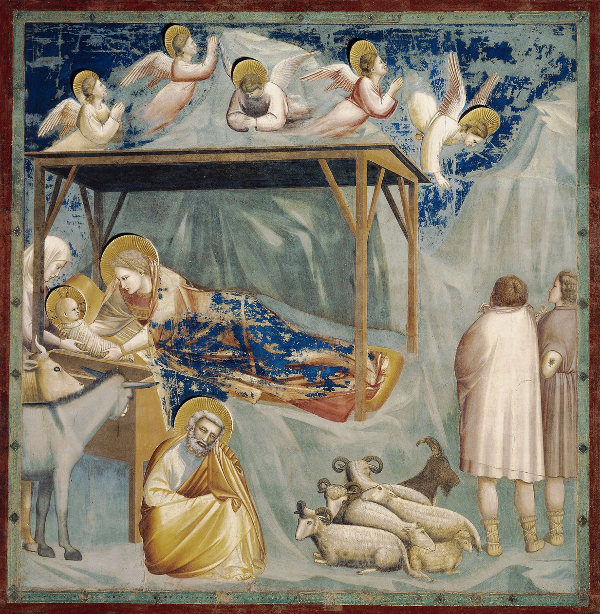 Geburt Christi (Detail) von Giotto (c.1266 1337): Kunstdruck