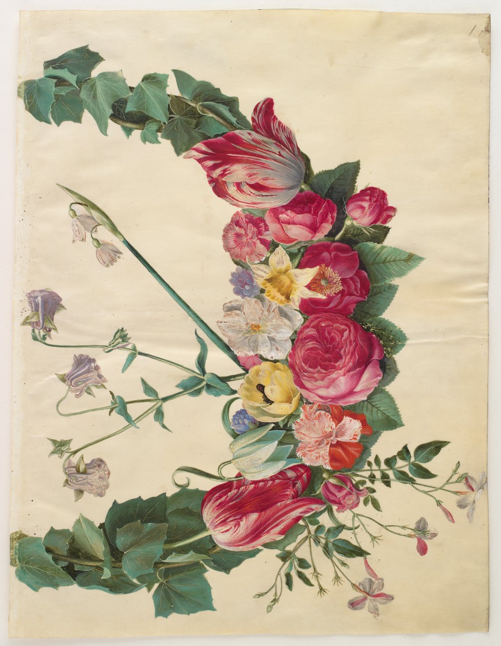 Blumengirlande aus dem Album Gottorfer Codex, ca. 1650