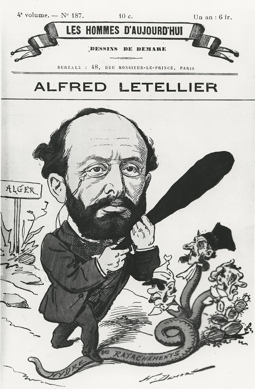 Karikatur von Alfred Letellier, aus 'Les Hommes d'Aujourd'hui'